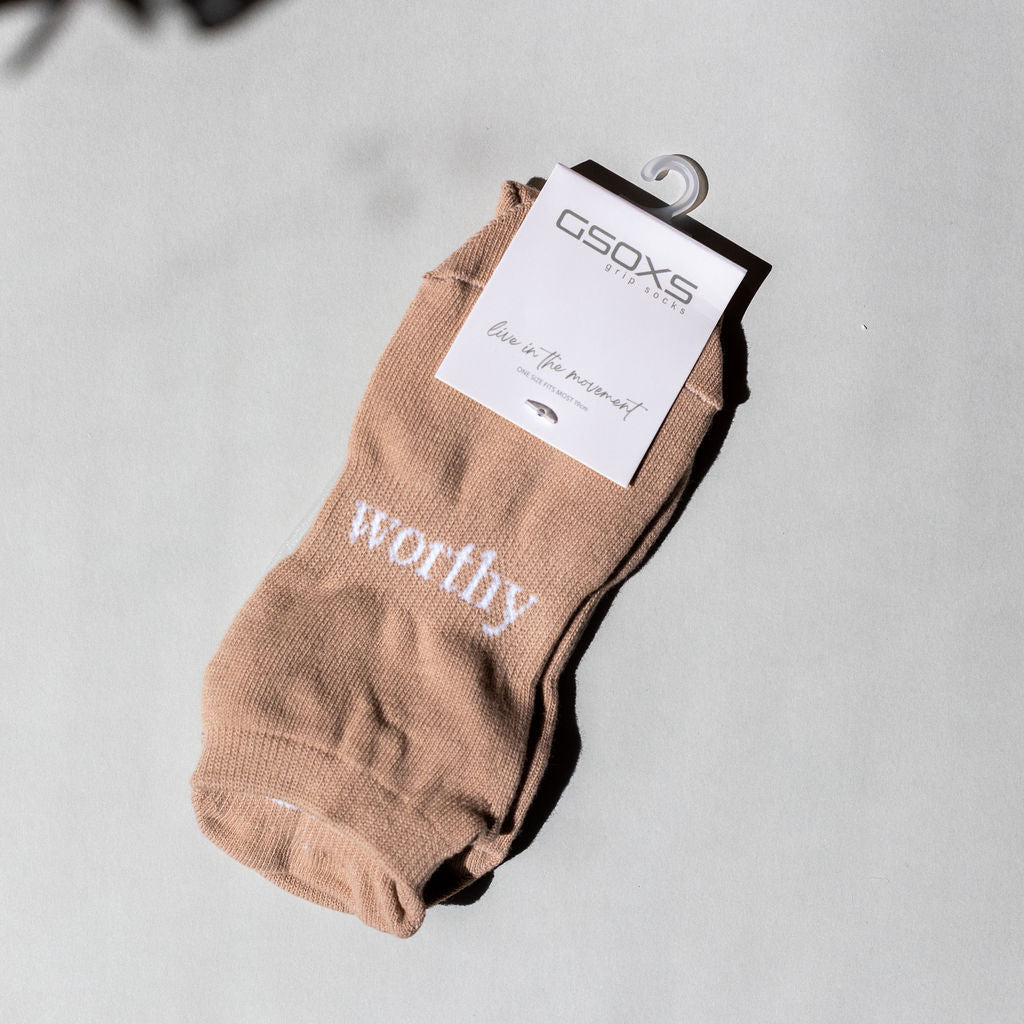 You Are Worthy Grip Socks – Kindko